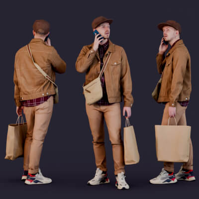 Urban Shopper in Casual Beige - 3D Model by Kanistra Studio