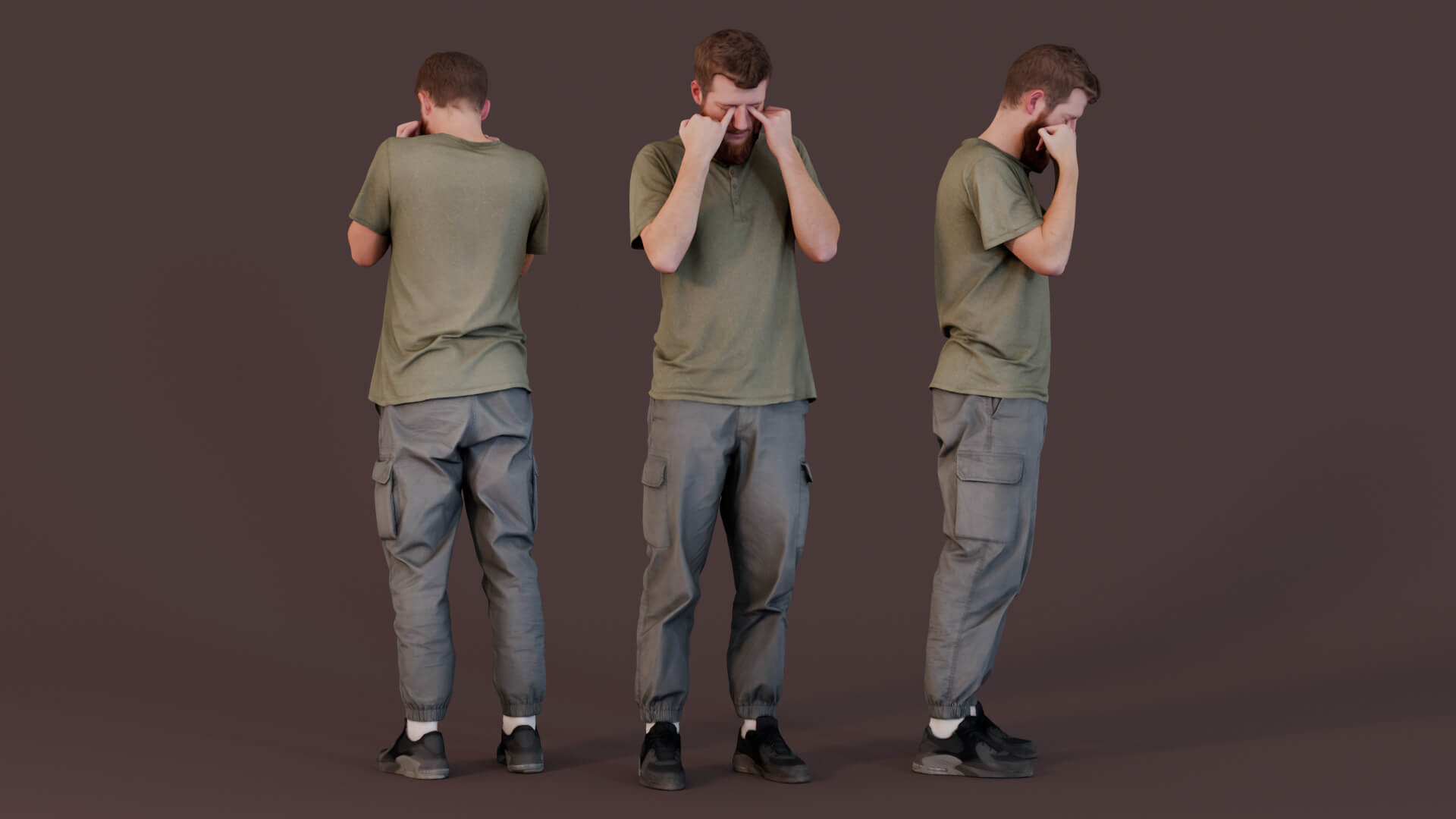 Exhausted Man in Casual Wear - 3D Model by Kanistra Studio
