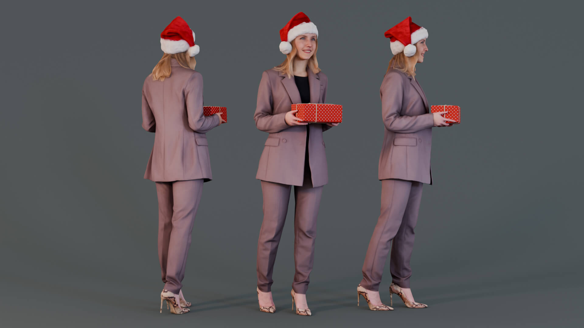 White-Collar Worker With a Gift 3D Model by Kanistra Studio