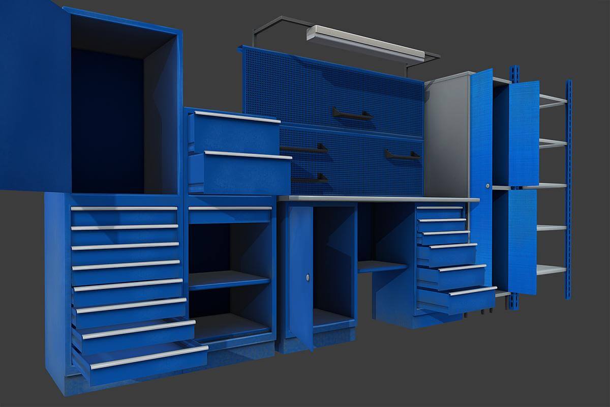 Tool Storage and Workbench - 3D Model by Kanistra Studio