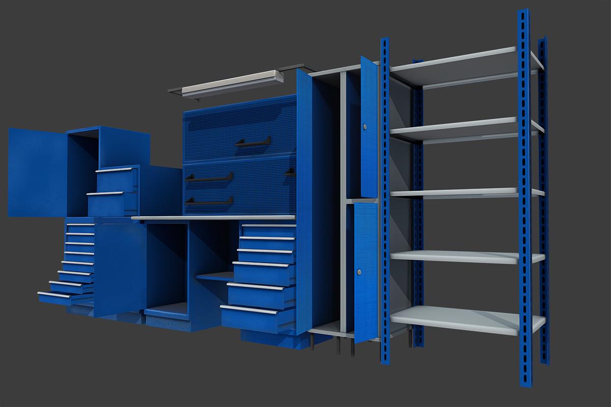Tool Storage and Workbench - 3D Model by Kanistra Studio