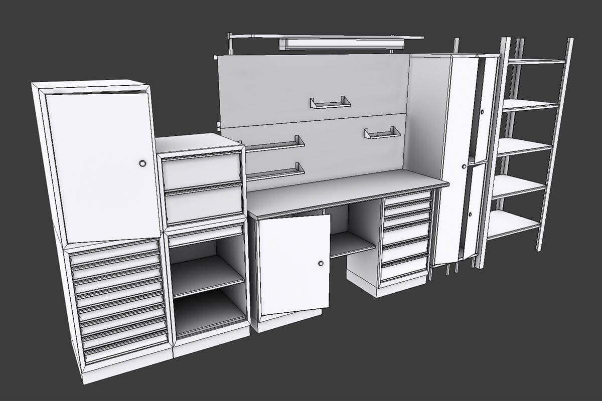 Tool Storage and Workbench - 3D Model by Kanistra Studio