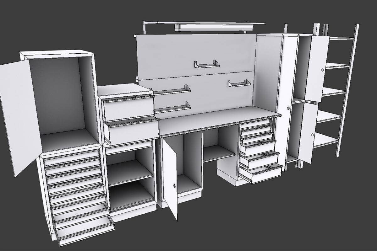 Tool Storage and Workbench - 3D Model by Kanistra Studio