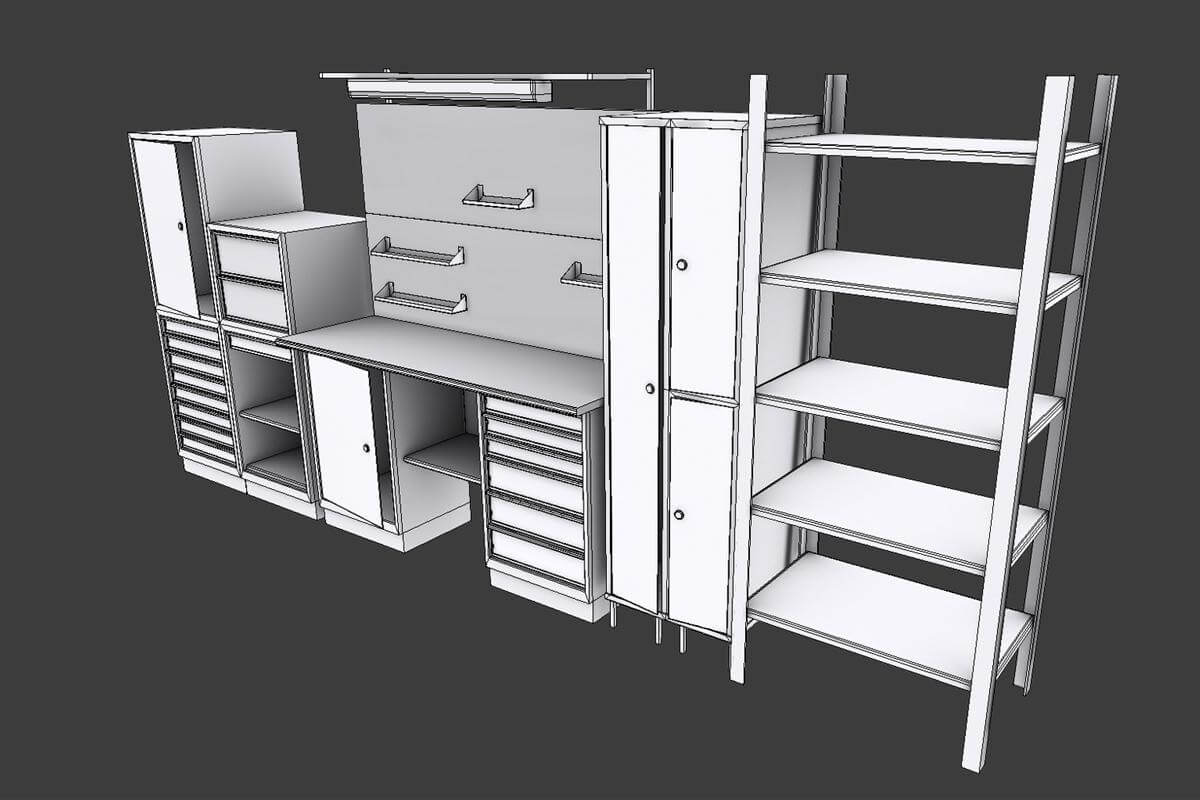 Tool Storage and Workbench - 3D Model by Kanistra Studio