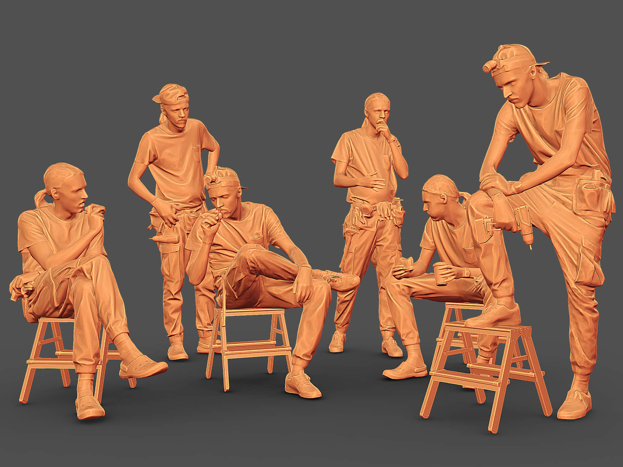 Worker in Gray - 3D Model by Kanistra Studio