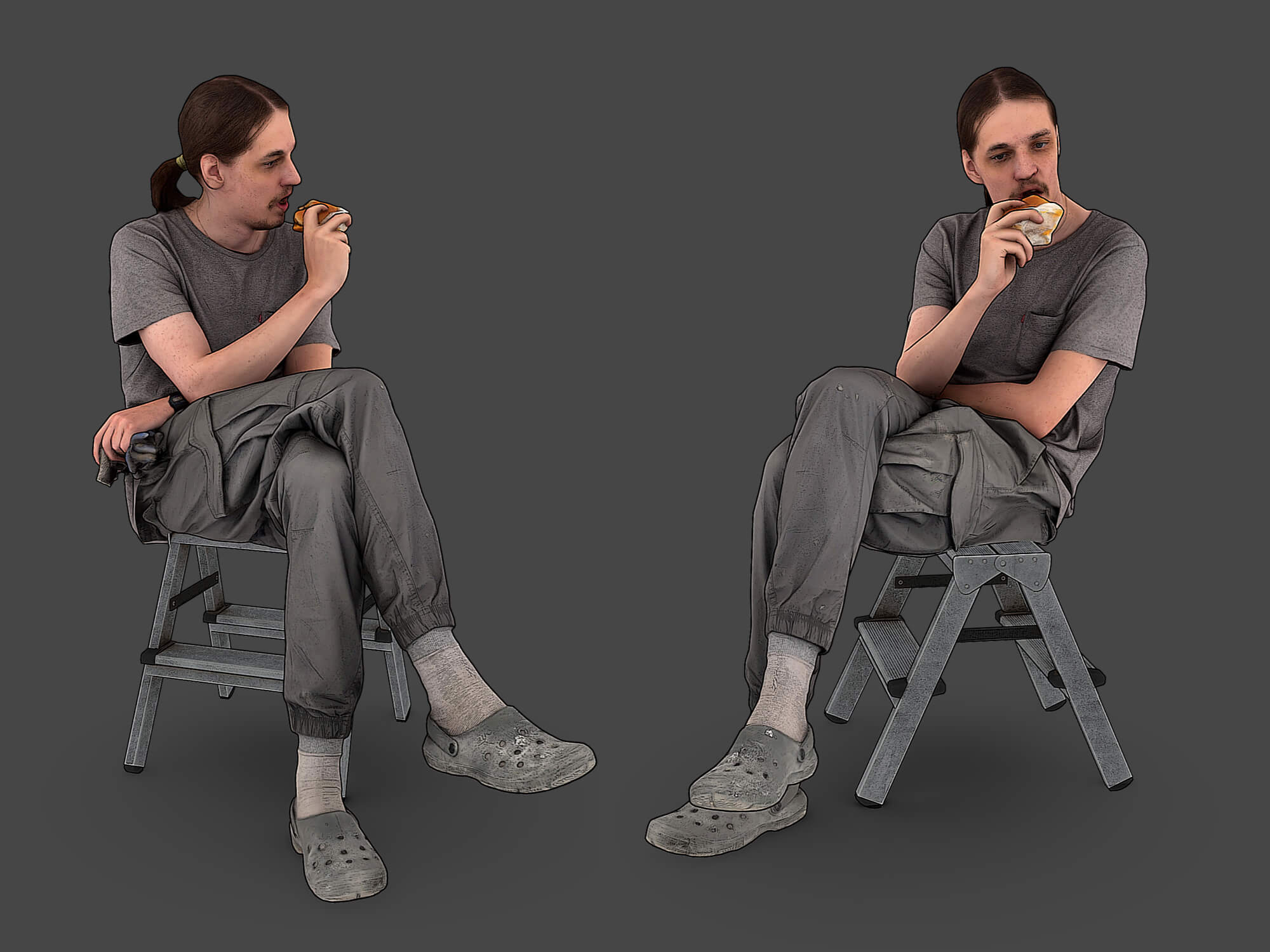 Worker in Gray - 3D Model by Kanistra Studio