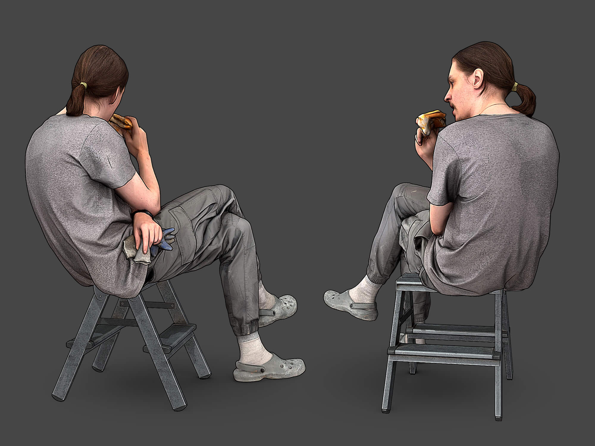 Worker in Gray - 3D Model by Kanistra Studio