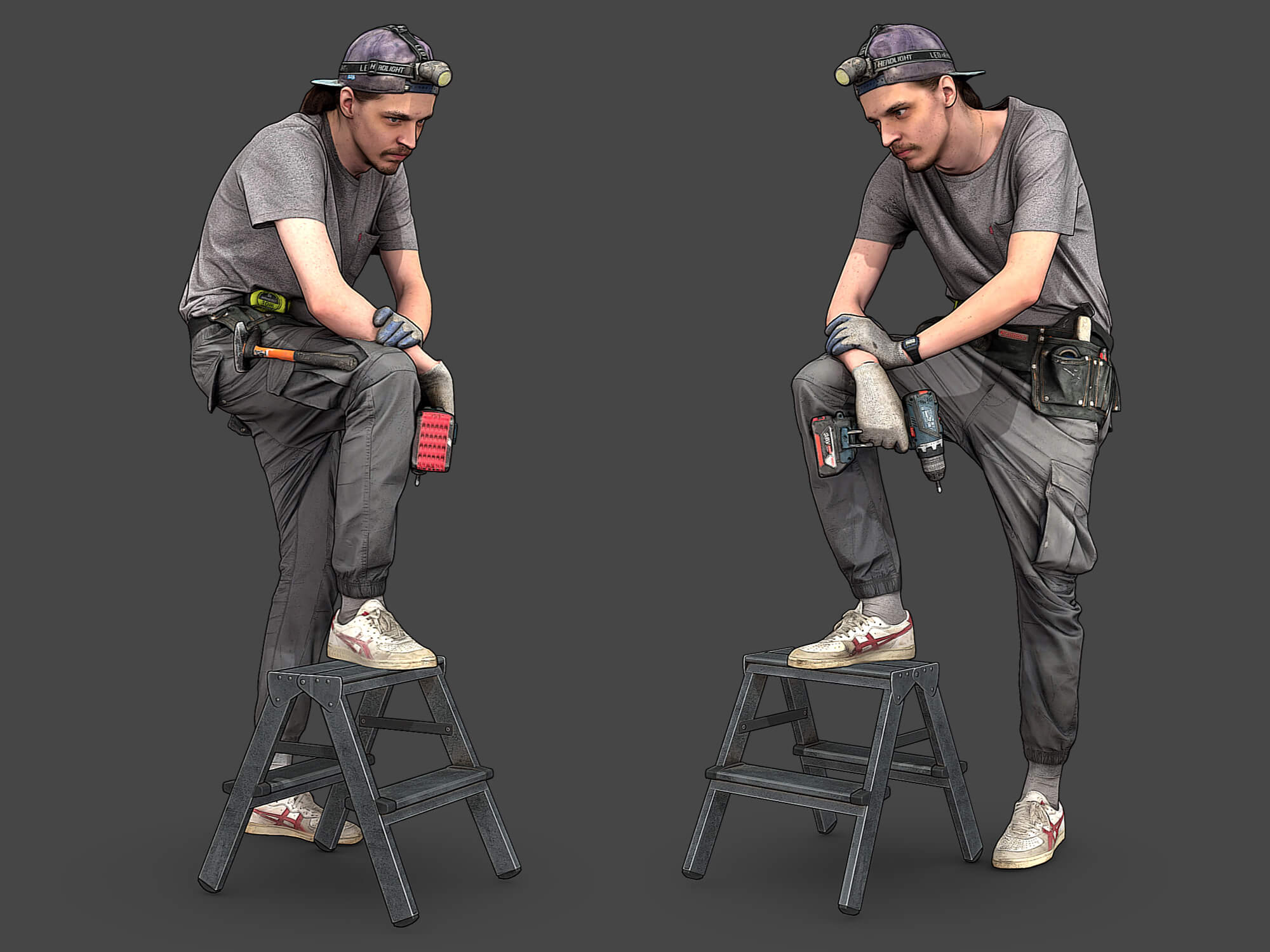 Worker in Gray - 3D Model by Kanistra Studio