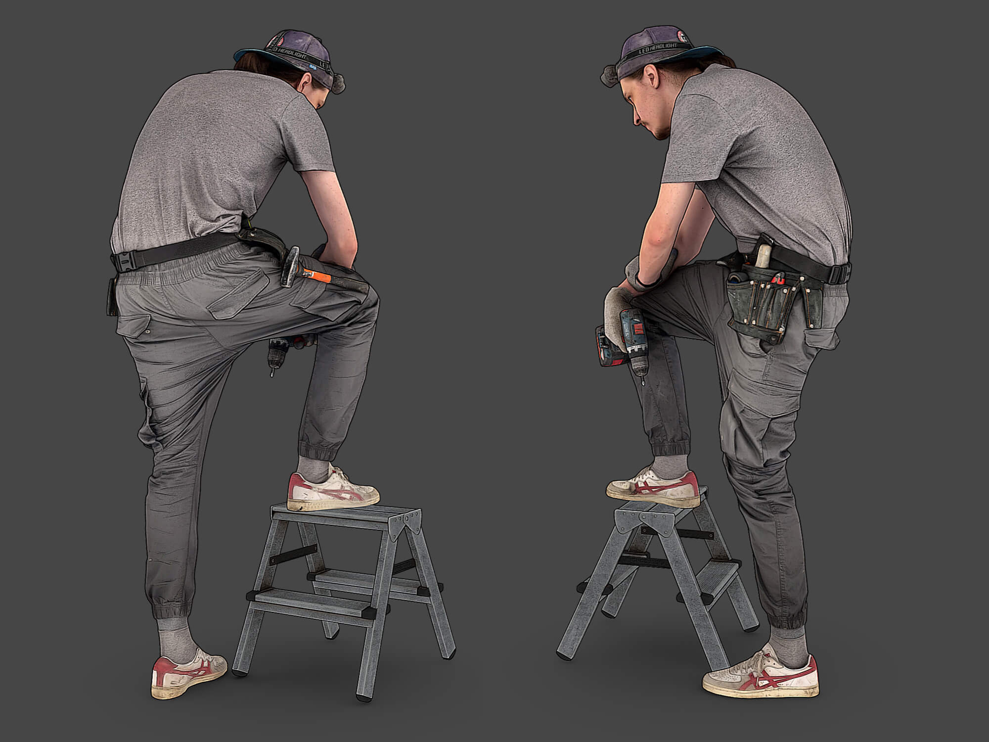 Worker in Gray - 3D Model by Kanistra Studio