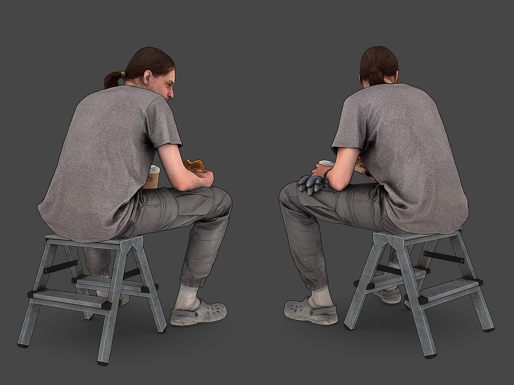 Worker in Gray - 3D Model by Kanistra Studio