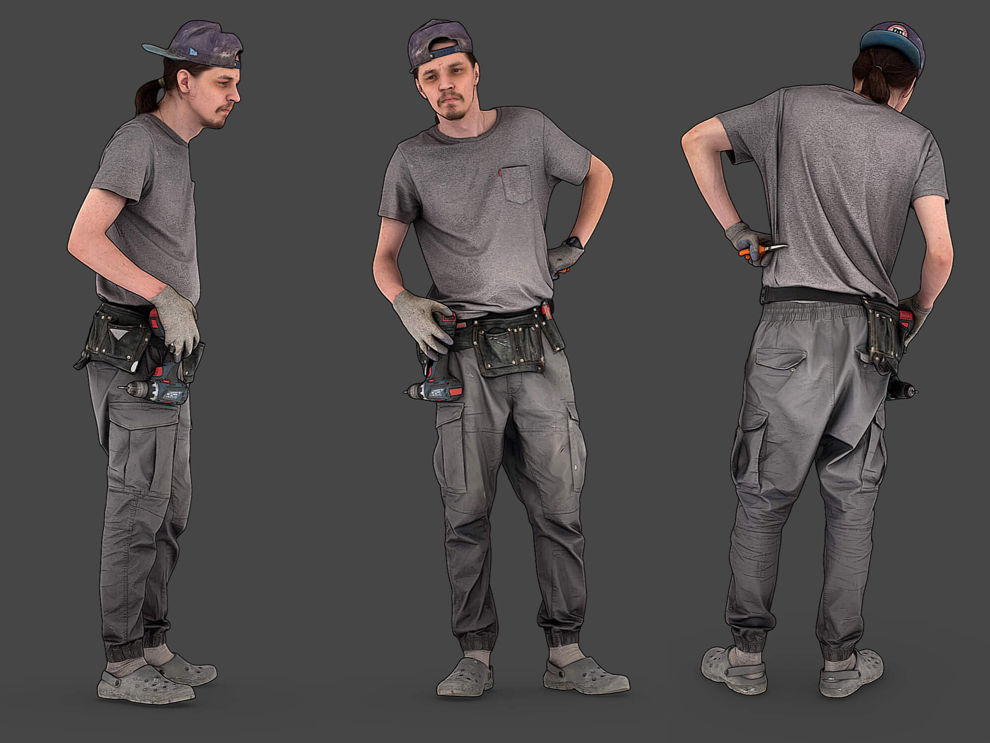 Worker in Gray - 3D Model by Kanistra Studio