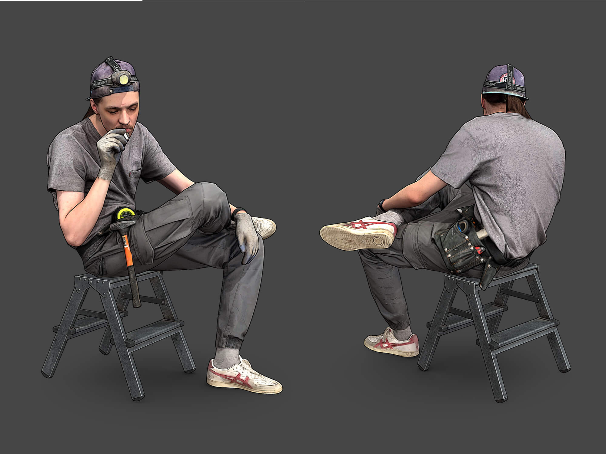 Worker in Gray - 3D Model by Kanistra Studio