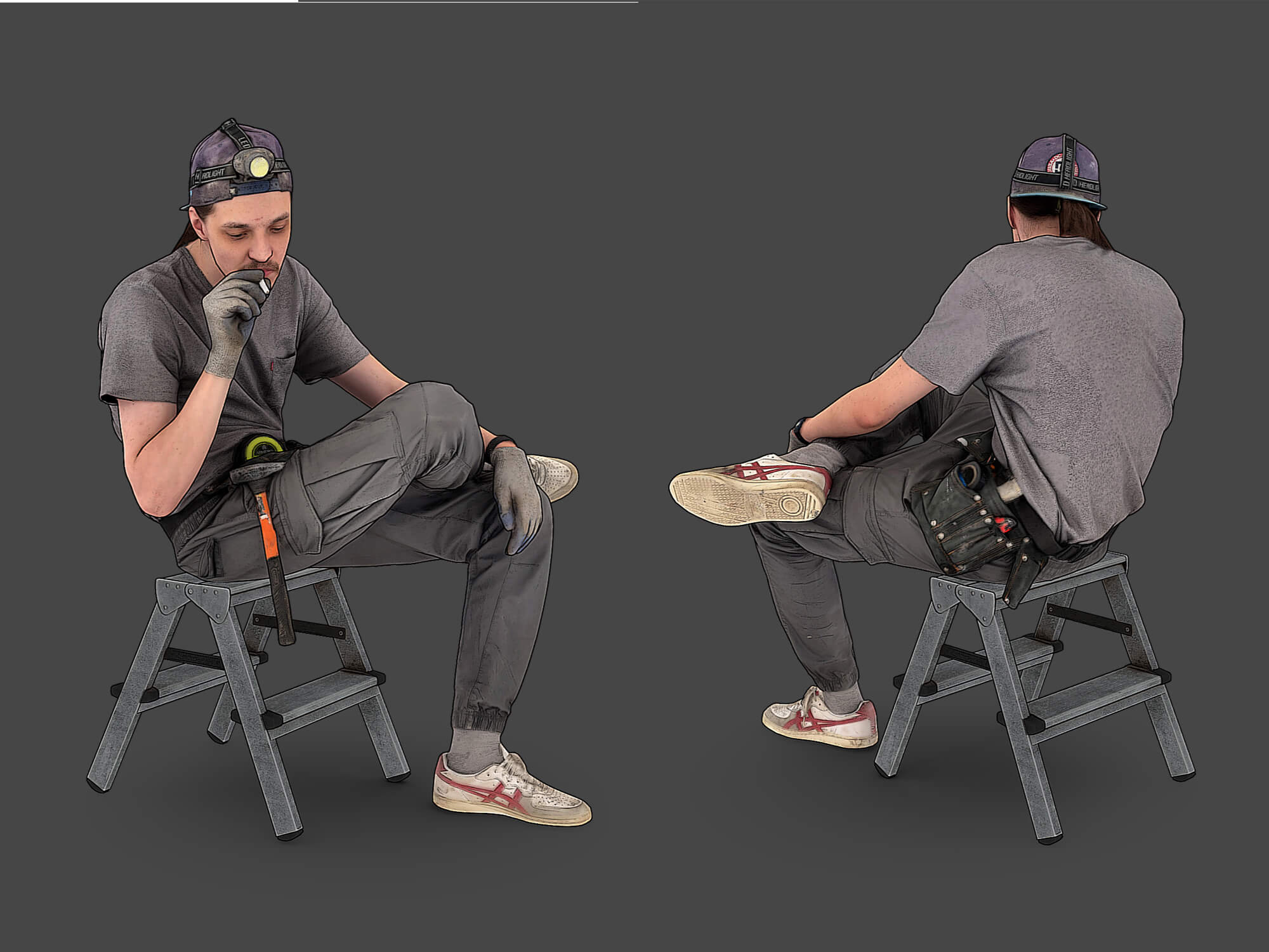 Worker in Gray - 3D Model by Kanistra Studio