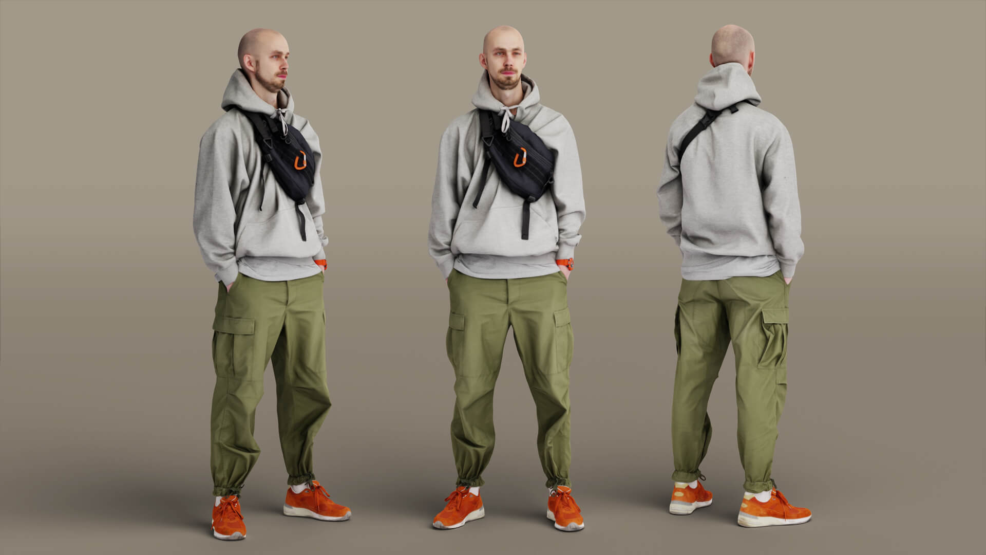 Young Bald Tall Man - 3D Model by Kanistra Studio
