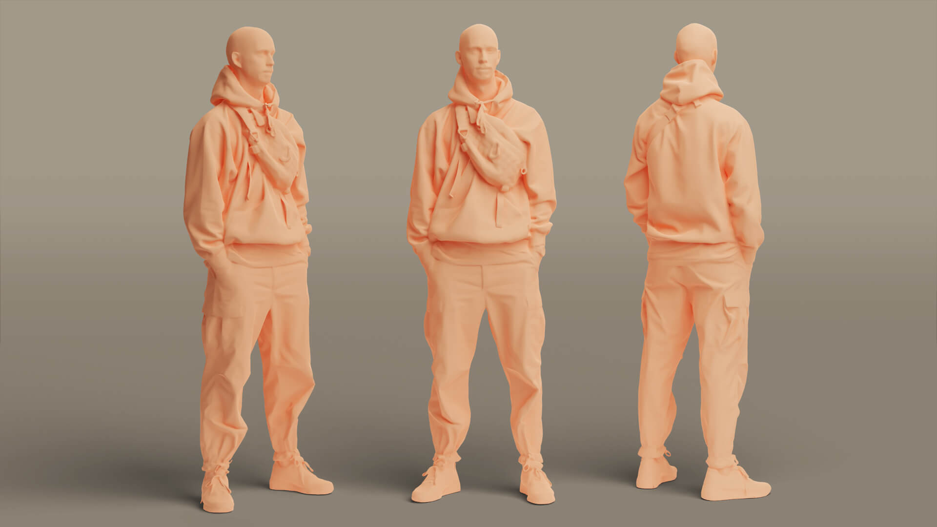 Young Bald Tall Man - 3D Model by Kanistra Studio