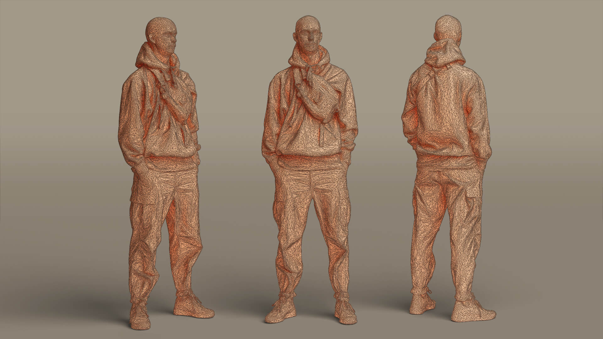 Young Bald Tall Man - 3D Model by Kanistra Studio