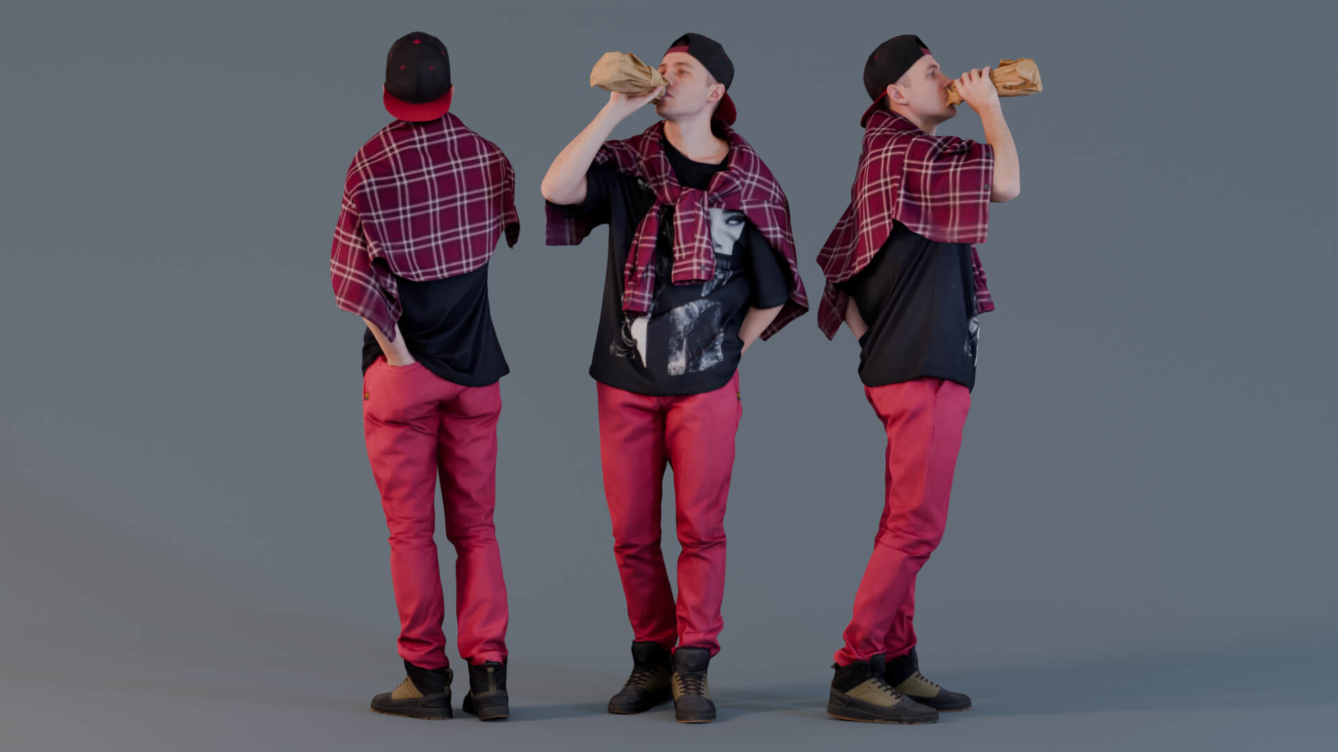 Young Rapper With Booze - 3D Model by Kanistra Studio