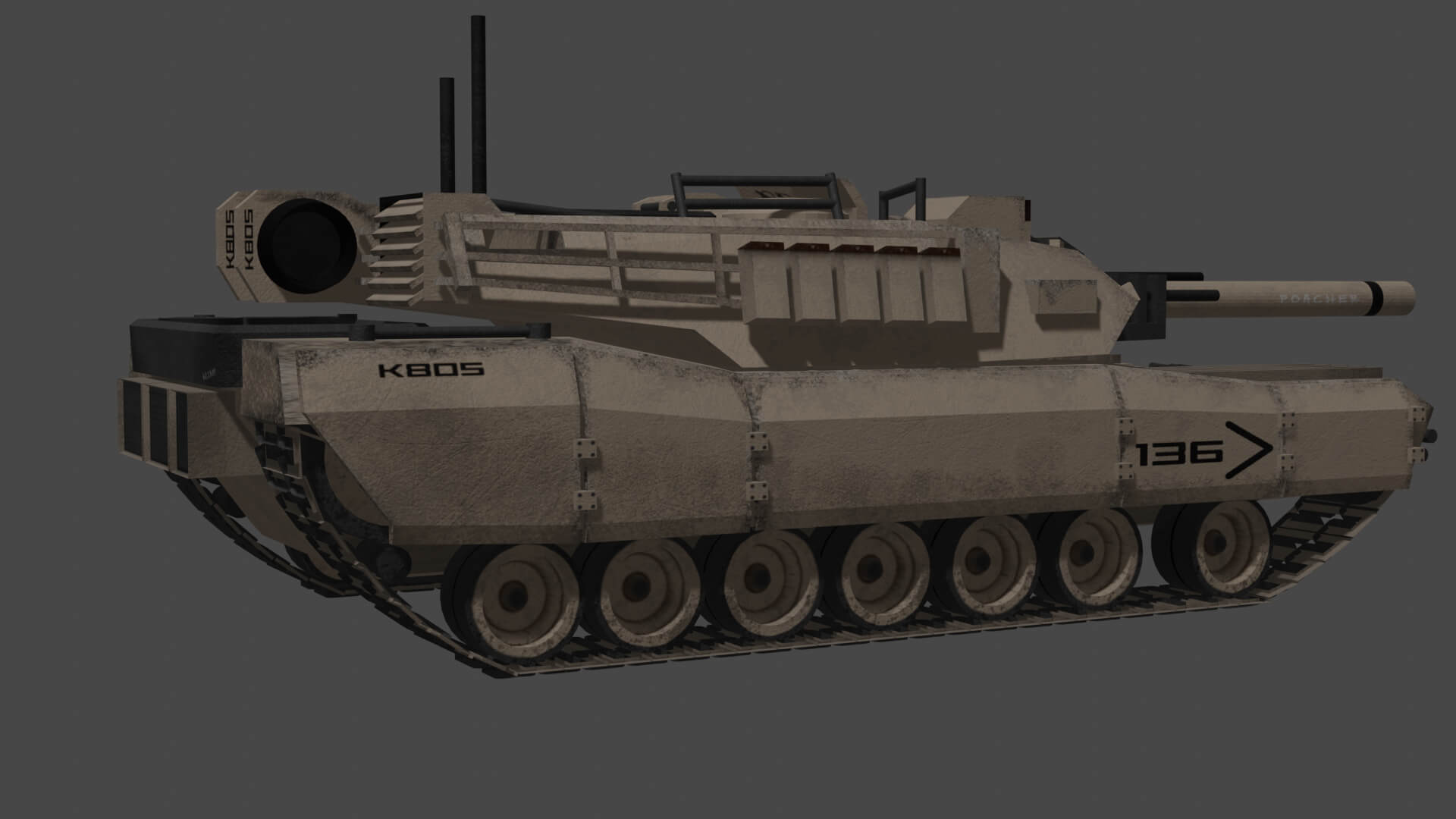 KB05 Heavy Armored Sci-Fi Tank 3D Model by KanvasiZ