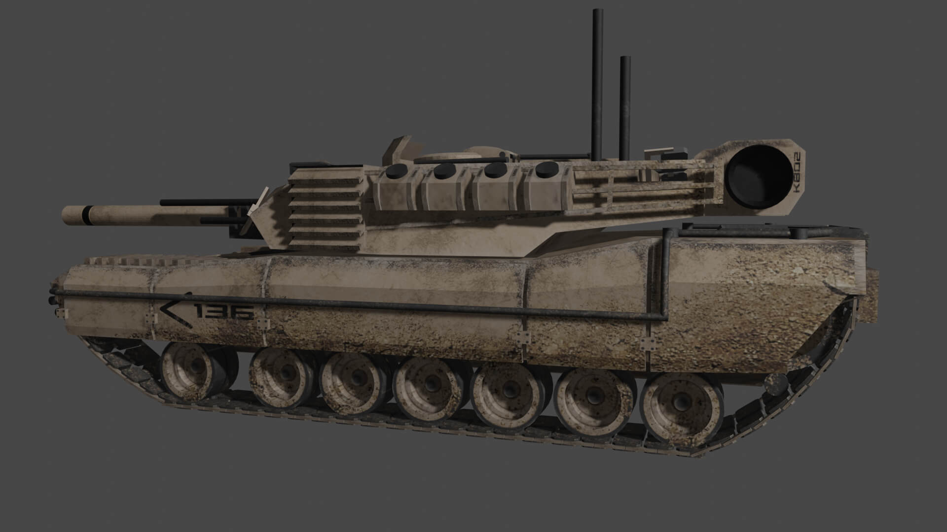 KB05 Heavy Armored Sci-Fi Tank 3D Model by KanvasiZ