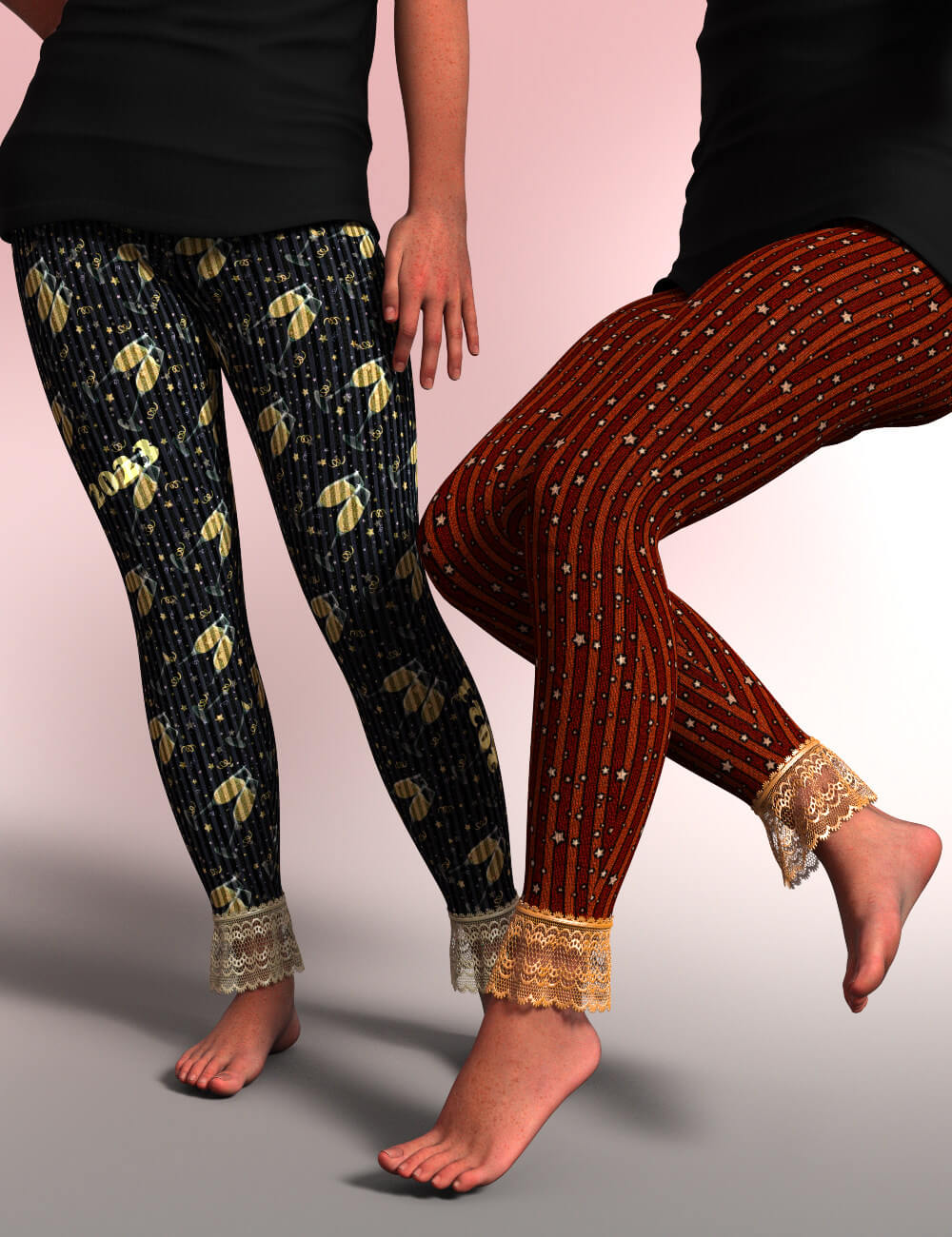 dForce Lace Leggings for Genesis 9 - Free Daz Content by KaRe3D