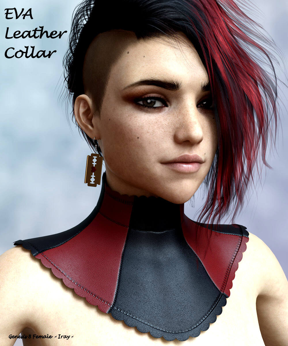 Eva Leather Collar for Genesis 8 Female - Daz Content by KaRe3D
