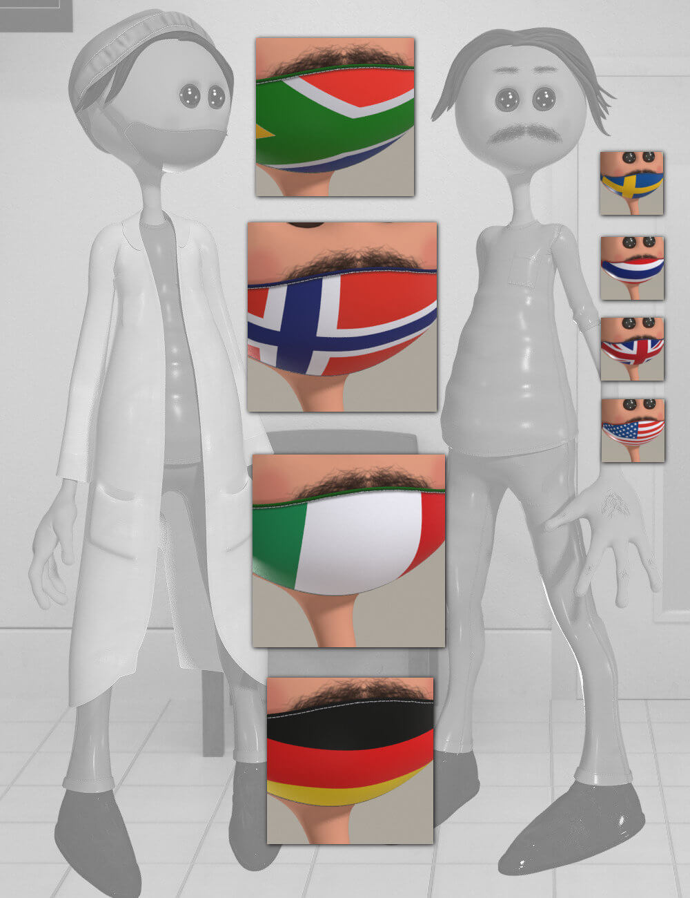 Free Flags for Doc Bong Mask - Free Poser Content by KaRe3D