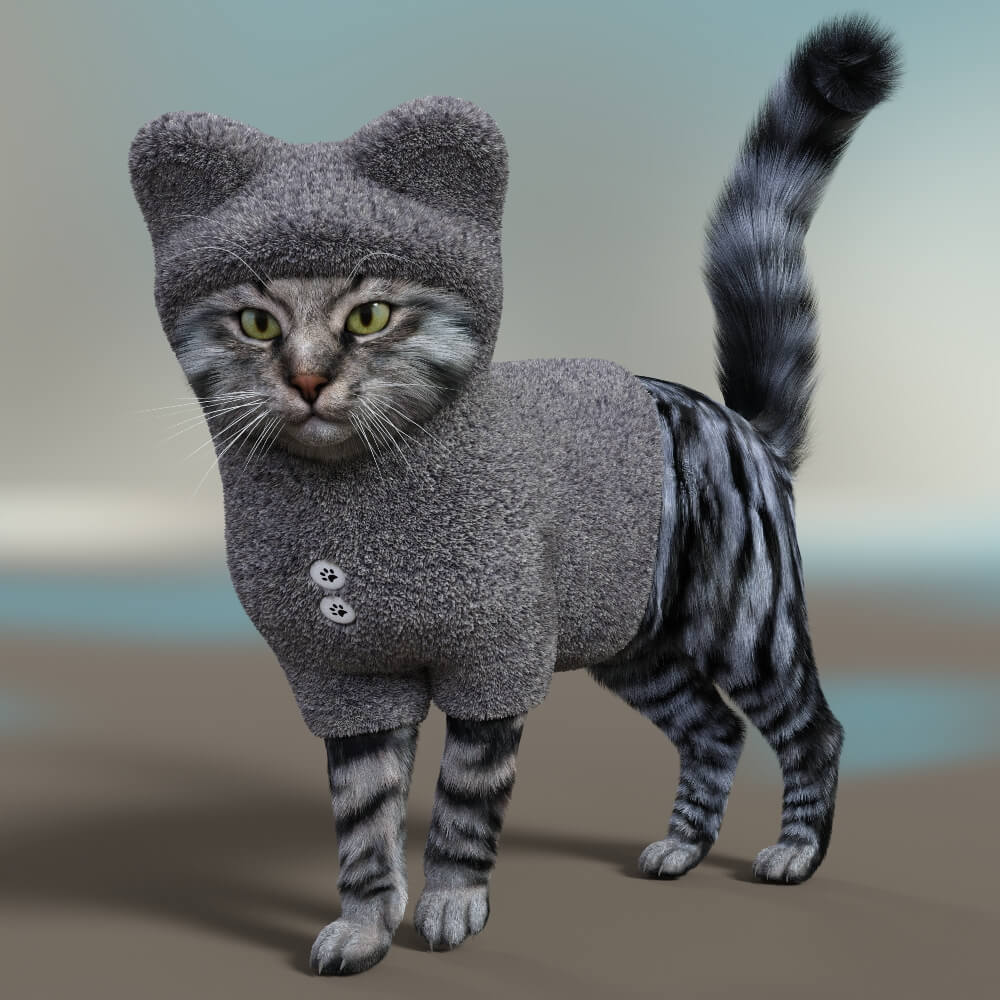 Fuzzy Coat for Cat Mars - Daz Content by KaRe3D