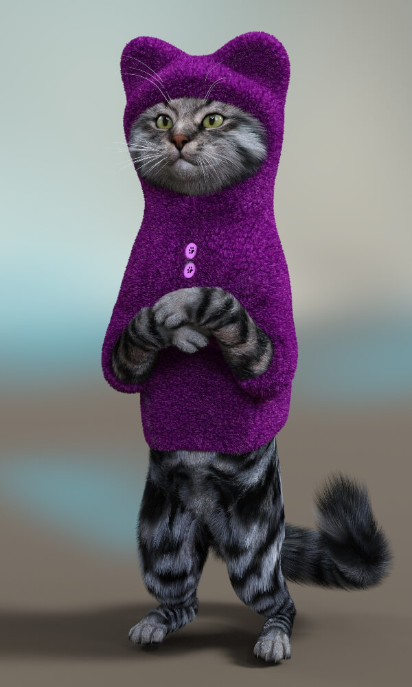 Fuzzy Coat for Cat Mars - Daz Content by KaRe3D