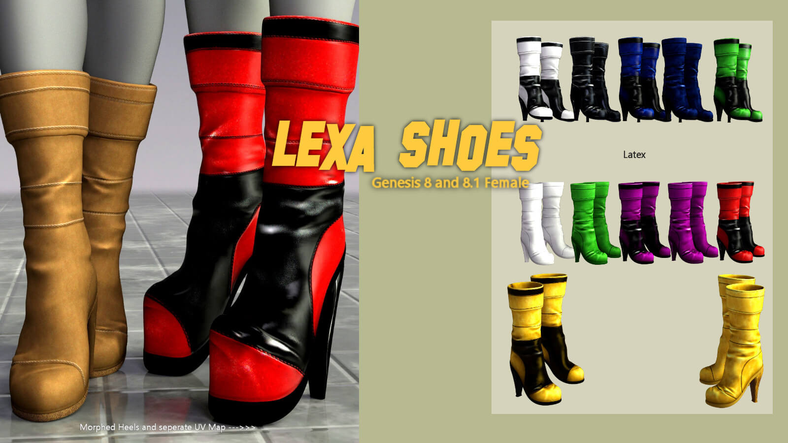 Lexa Shoes Genesis 8 and 8.1 Female - Daz Content by KaRe3D