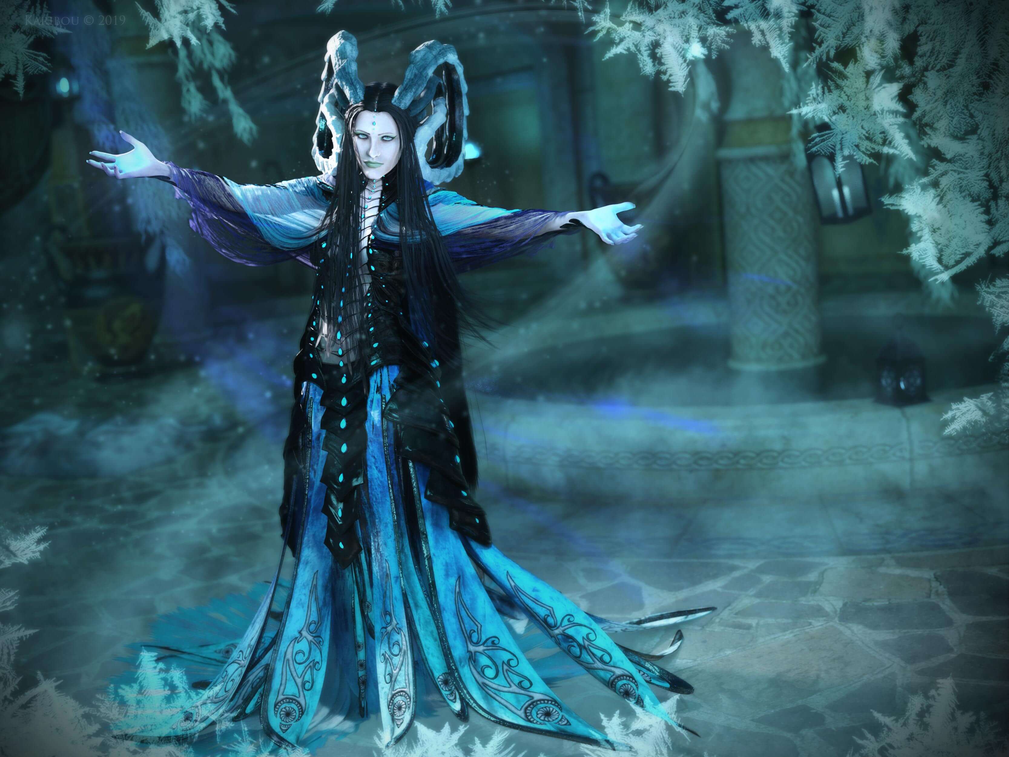 The Frost Queen 3D Render, Digital Art by KaribouOfDoom