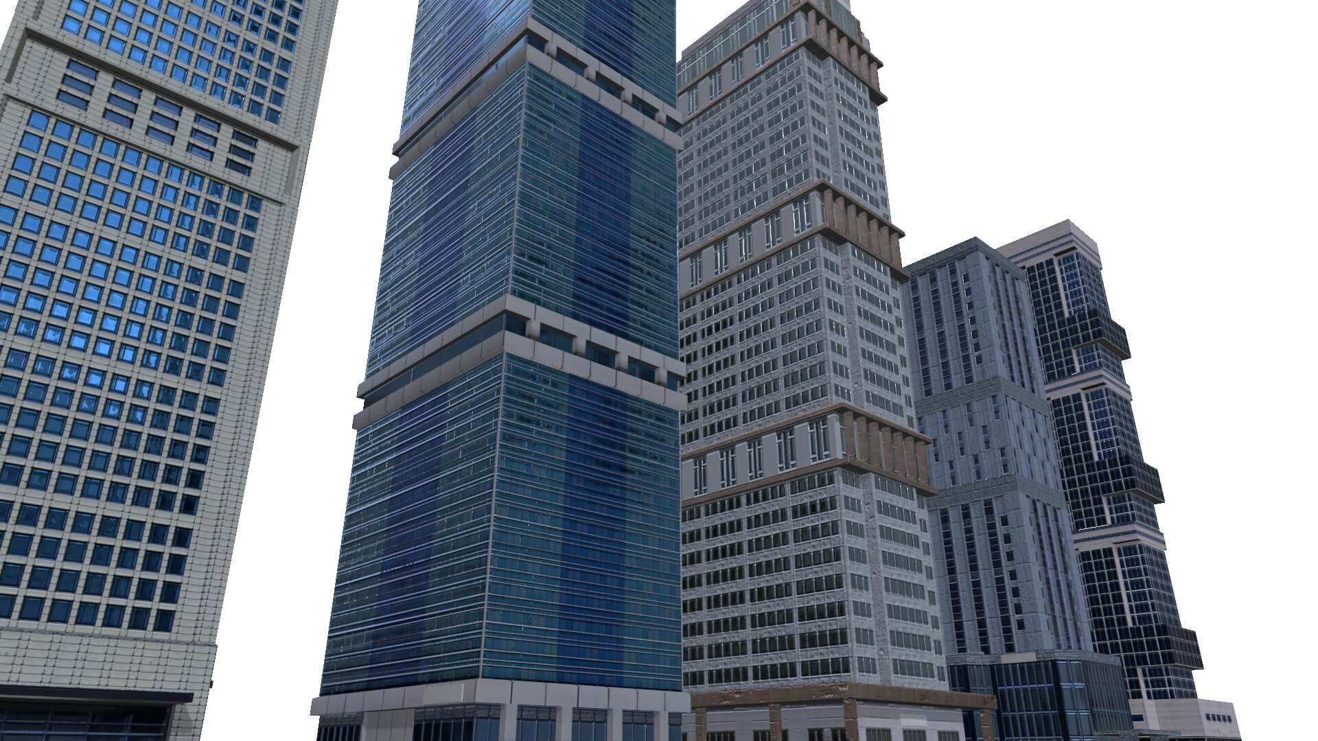 5 High-Rise Buildings Free 3D Model by Kartoy