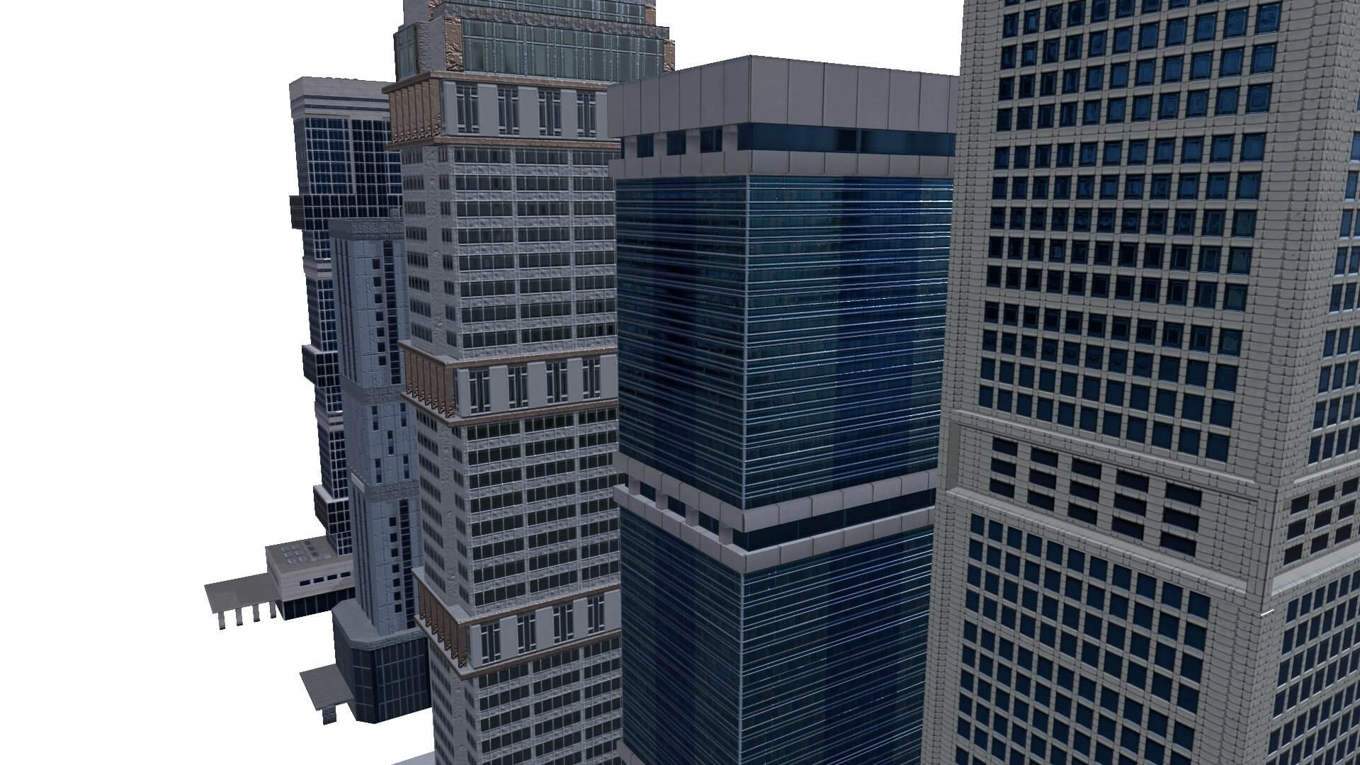 5 High-Rise Buildings Free 3D Model by Kartoy
