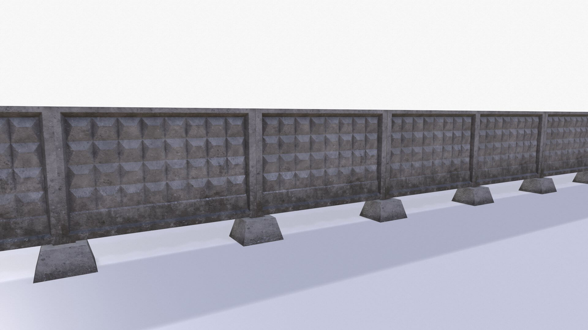 Set of Construction Concrete Fences - Free 3D Model by Kartoy