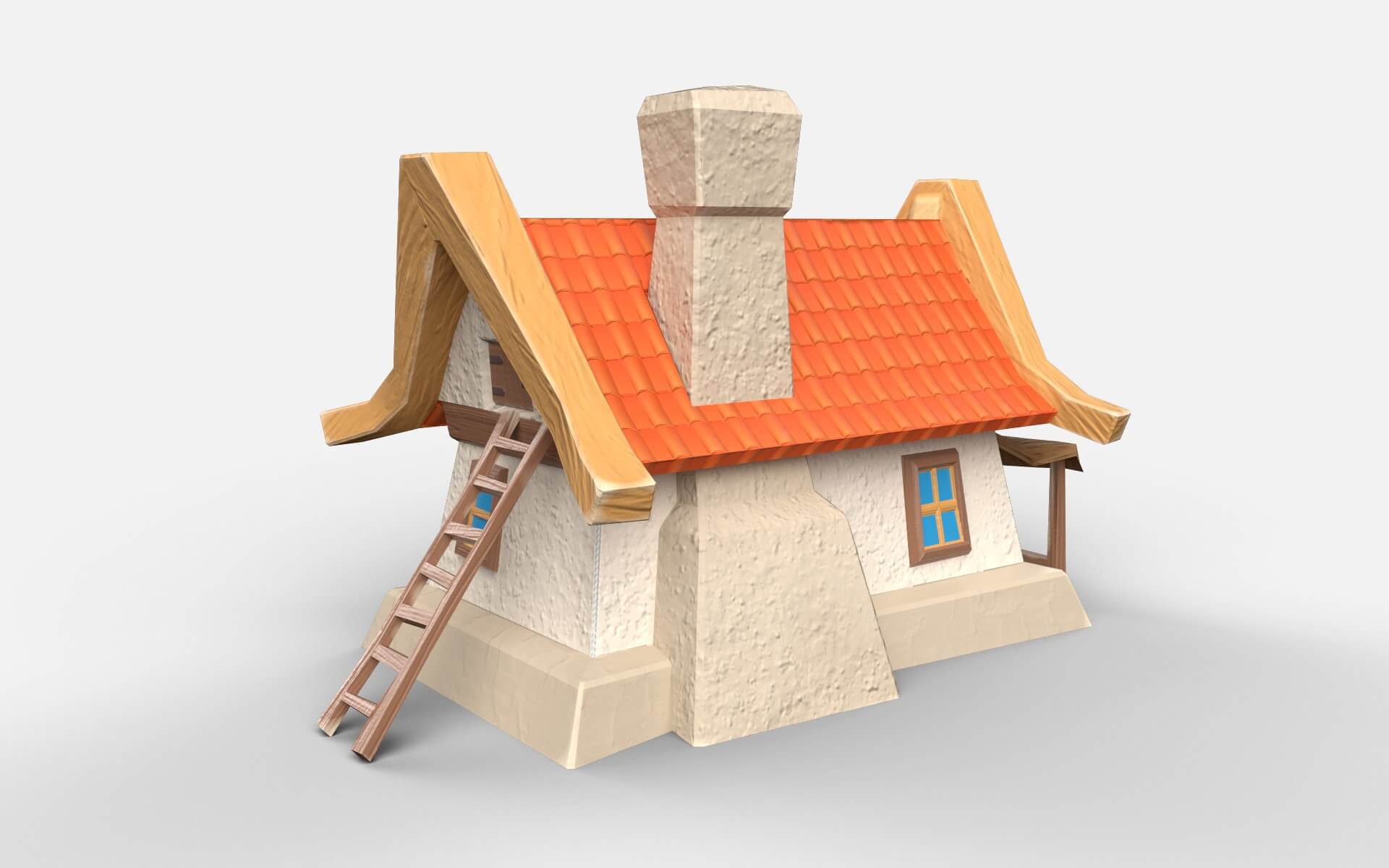Stylized Toy Or Cartoon Small House - Free 3D Model by Kartoy