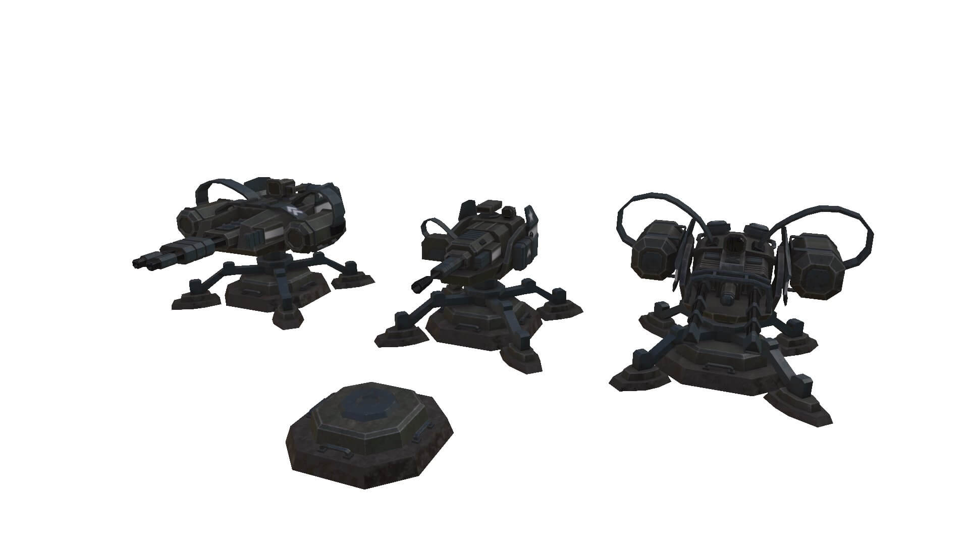 Tower Defense Turrets Pack - Free 3D Model by Kartoy