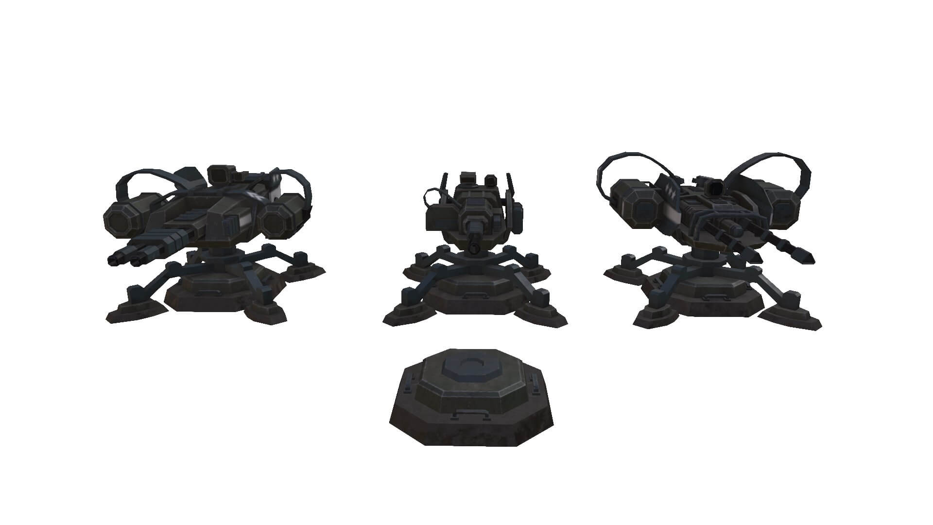 Tower Defense Turrets Pack - Free 3D Model by Kartoy