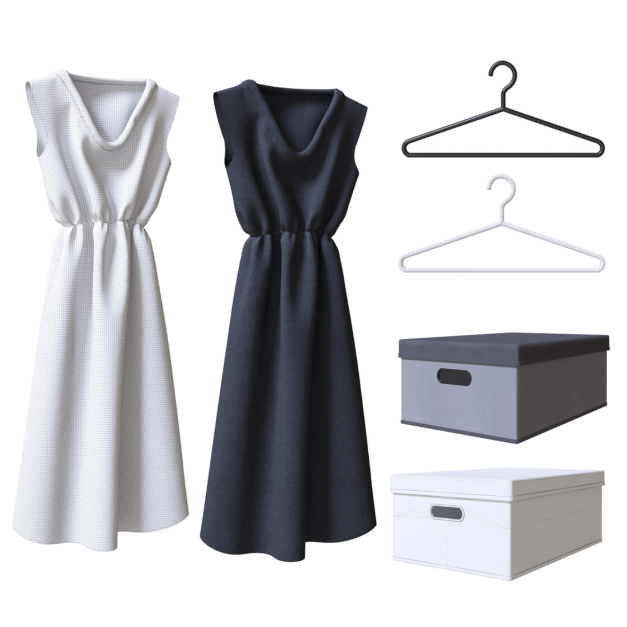 Wardrobe with Clothes - 3D Model by kat dis