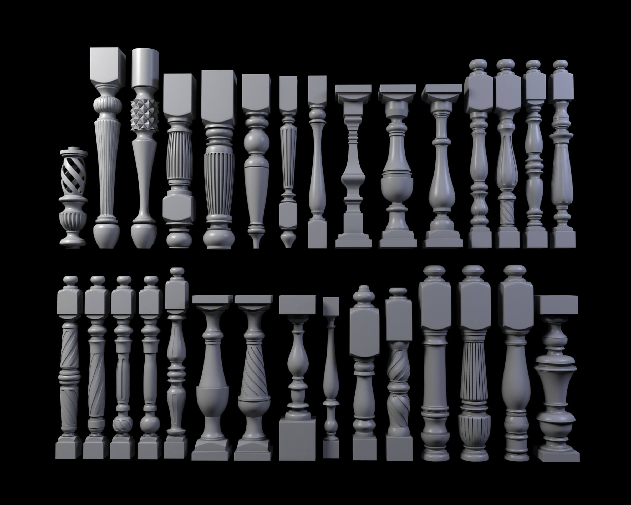 30 Baluster Colection - 3D Model by KATEDRA604