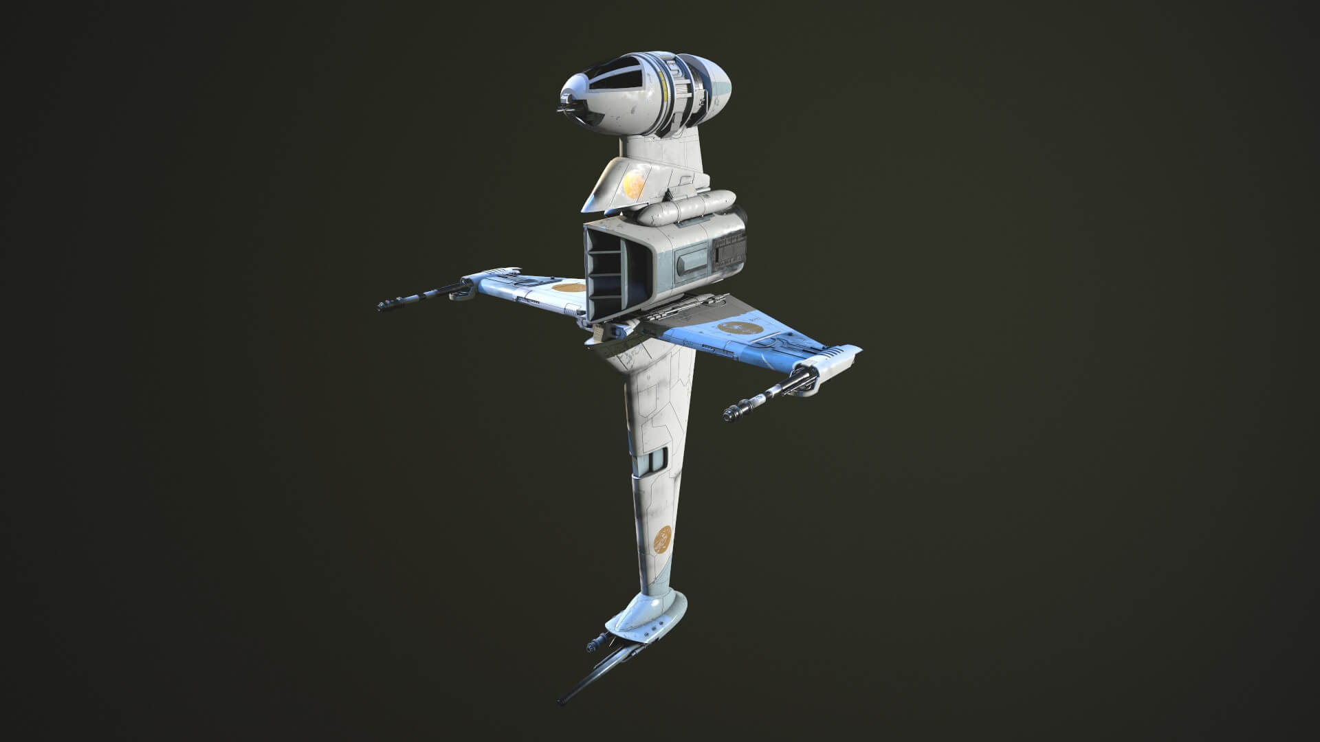 B Wing Star Wars - 3D Model by KATEDRA604