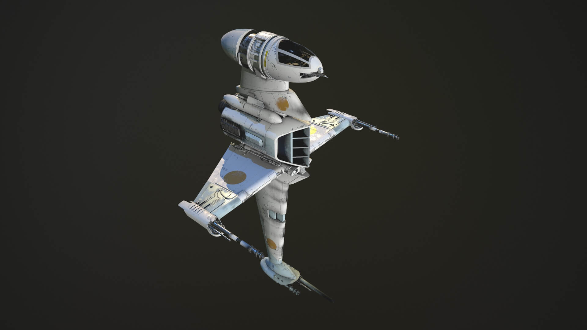 B Wing Star Wars - 3D Model by KATEDRA604