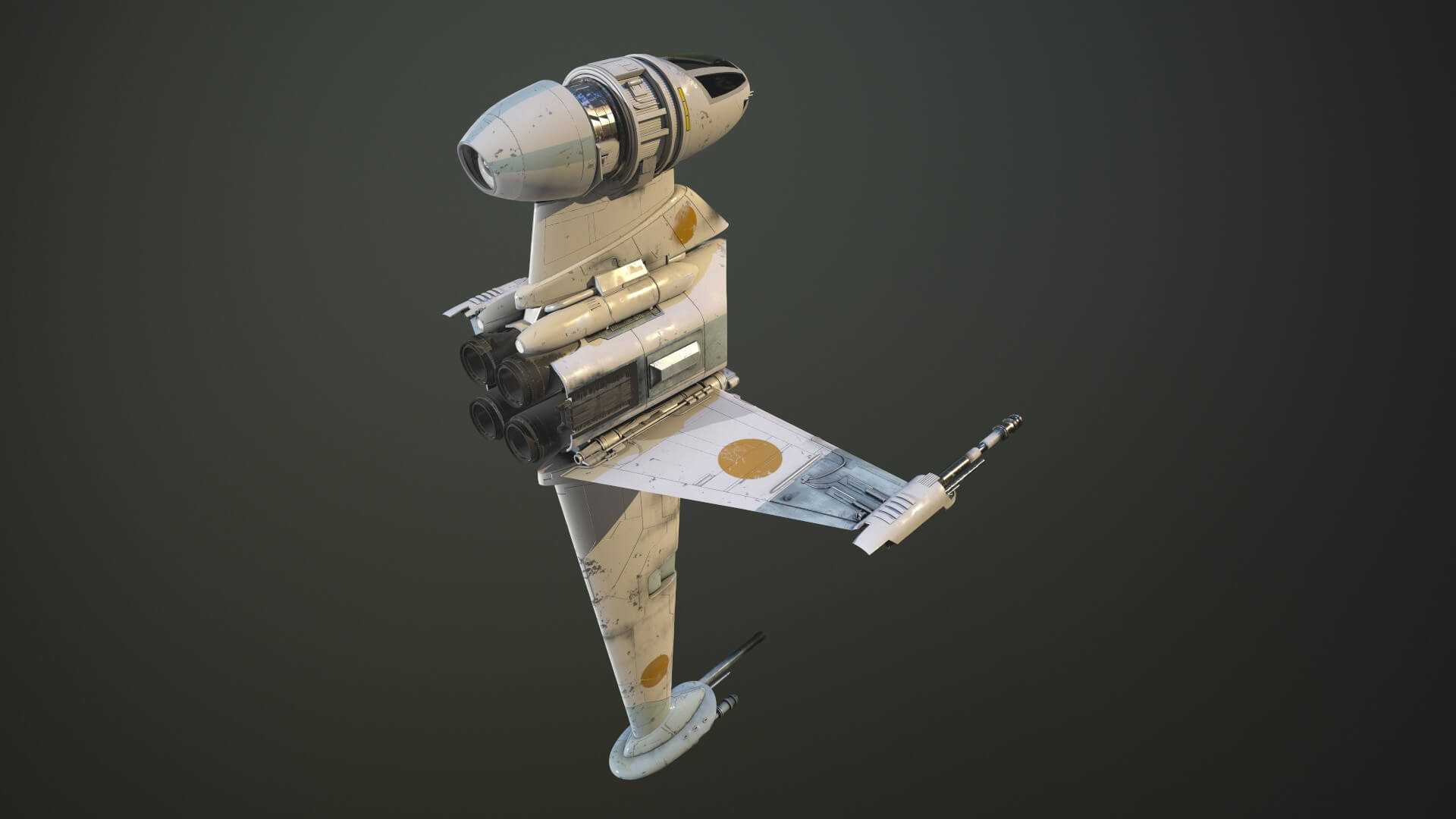 B Wing Star Wars - 3D Model by KATEDRA604
