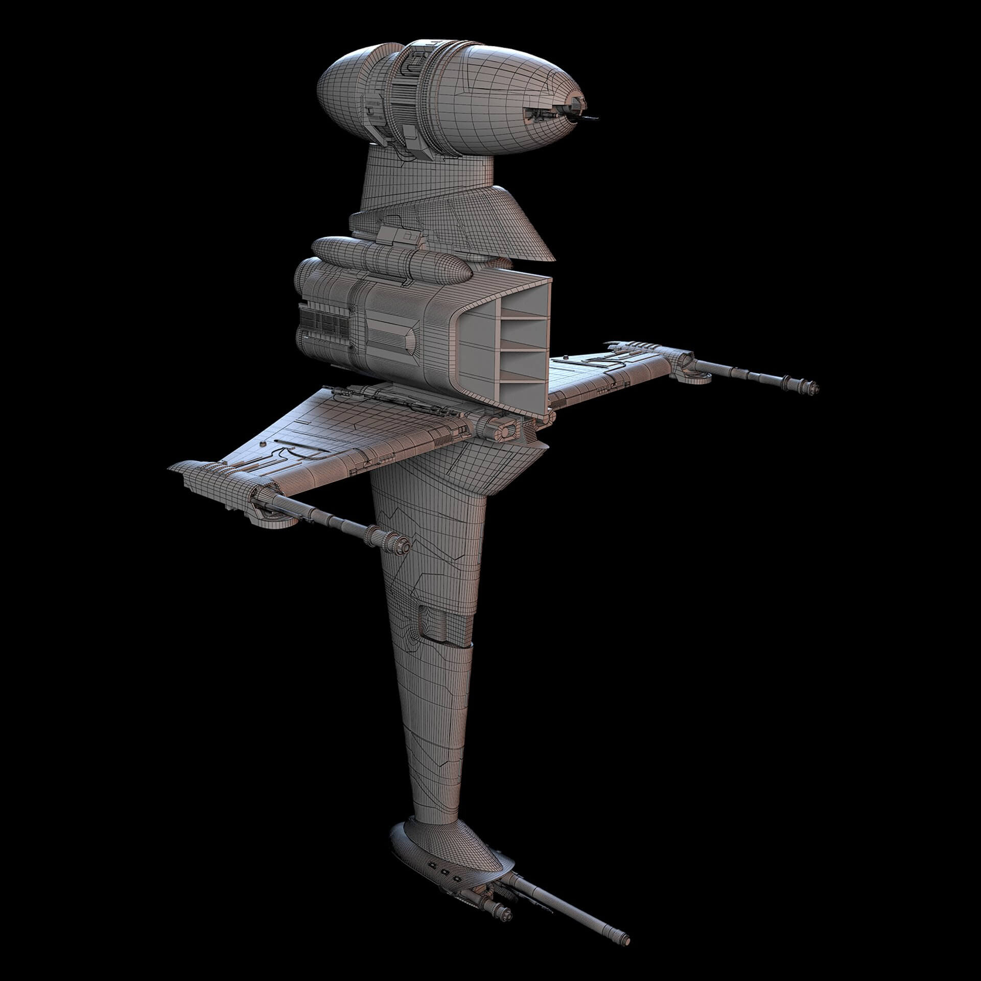 B Wing Star Wars - 3D Model by KATEDRA604