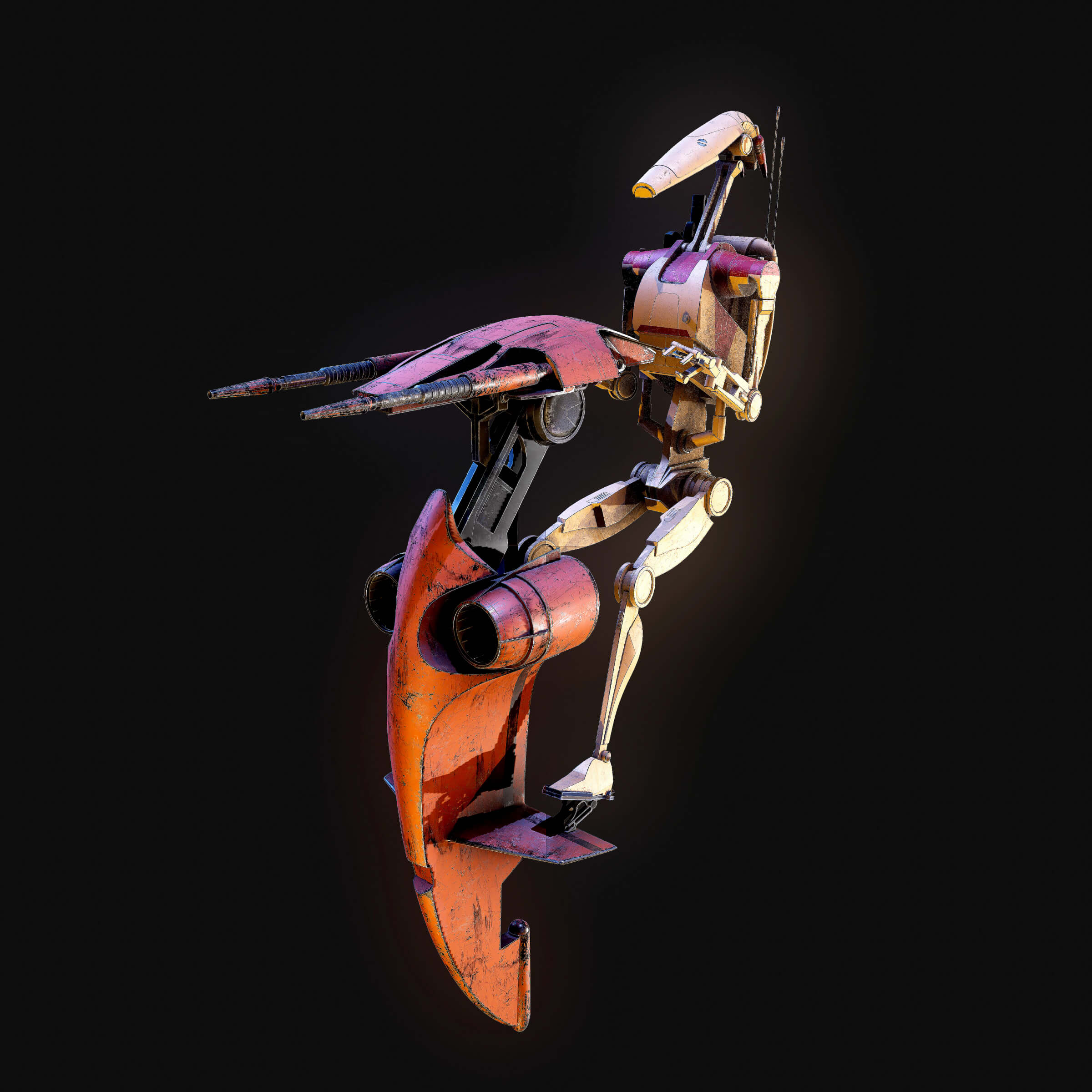 Stap Custom Build Star Wars 3D Render, Digital Art by KATEDRA604