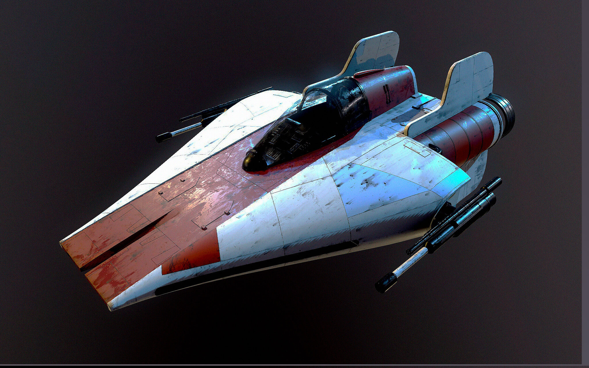 A-Wing Satr Wars 3D Render, Digital Art by KATEDRA604