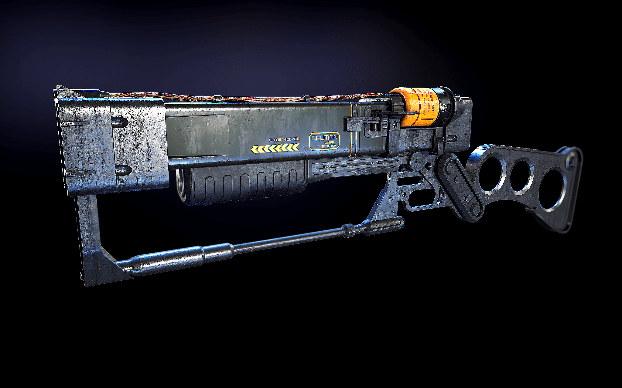 Aer9 Laser Rifle Fallout 3D Render, Digital Art by KATEDRA604