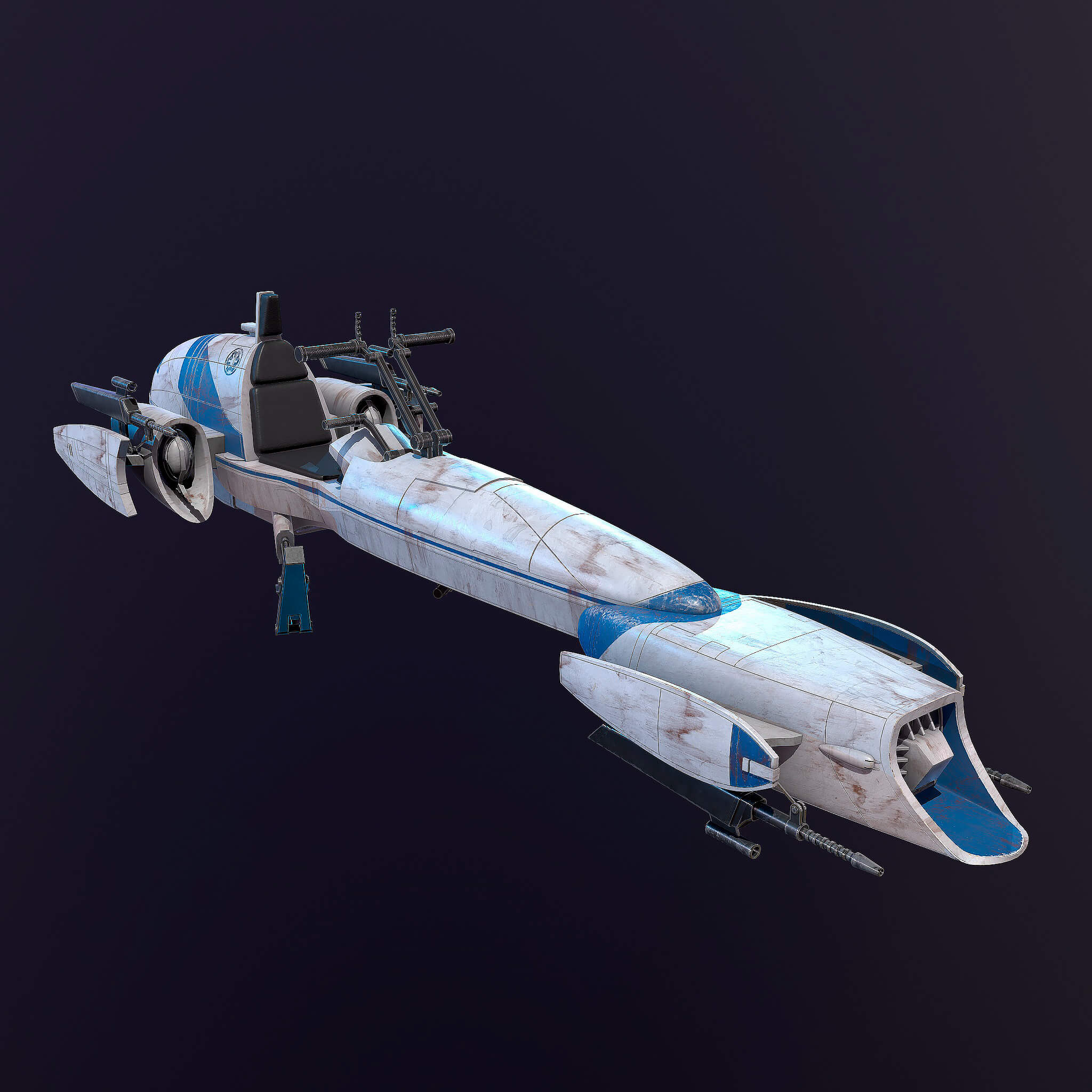 Barc Speeder Star Wars 3D Render, Digital Art by KATEDRA604