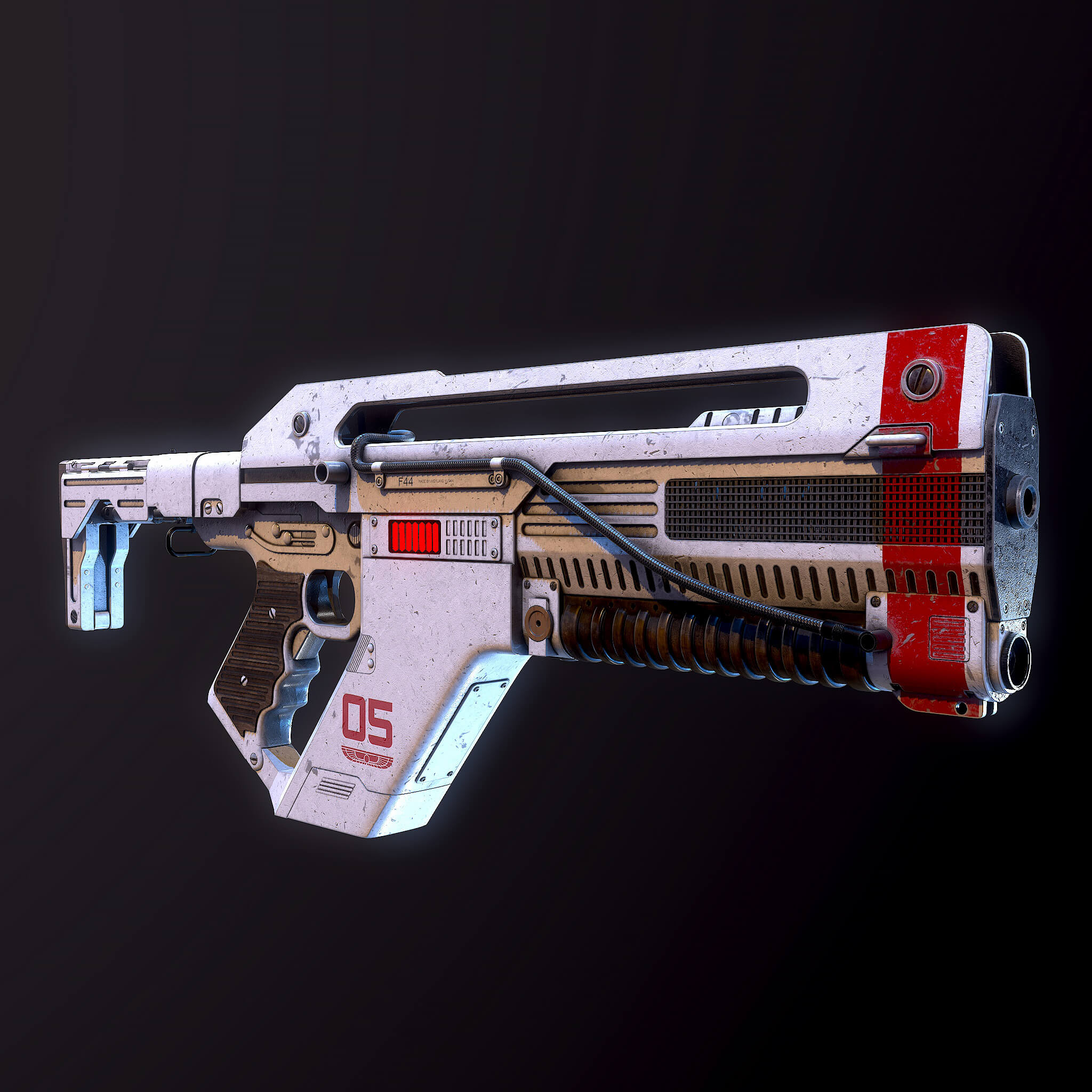 F44AA Pulse Rifle Alien Romulus 3D Render by KATEDRA604