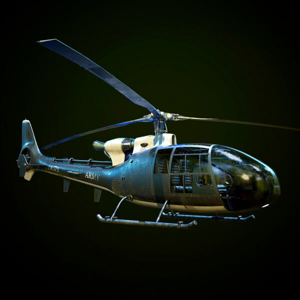 Helicopter SA340 Gazelle 3D Render | RenderHub Gallery