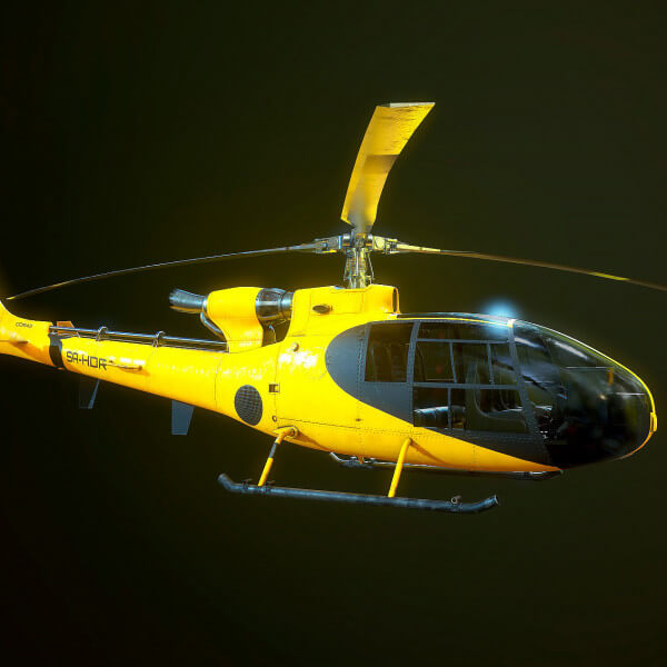 Helicopter SA340 Gazelle 3D Render | RenderHub Gallery