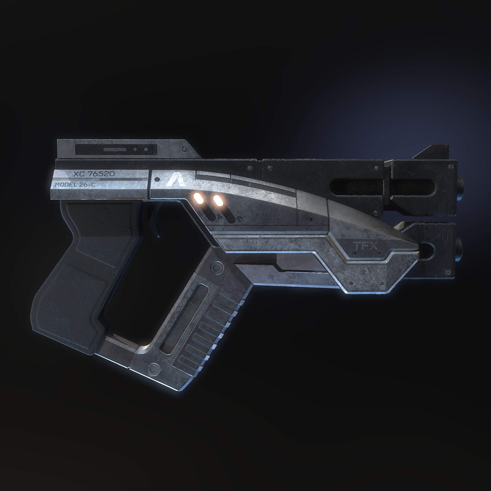 Predator Gun H1 Mass Effect 3D Render, Digital Art by KATEDRA604